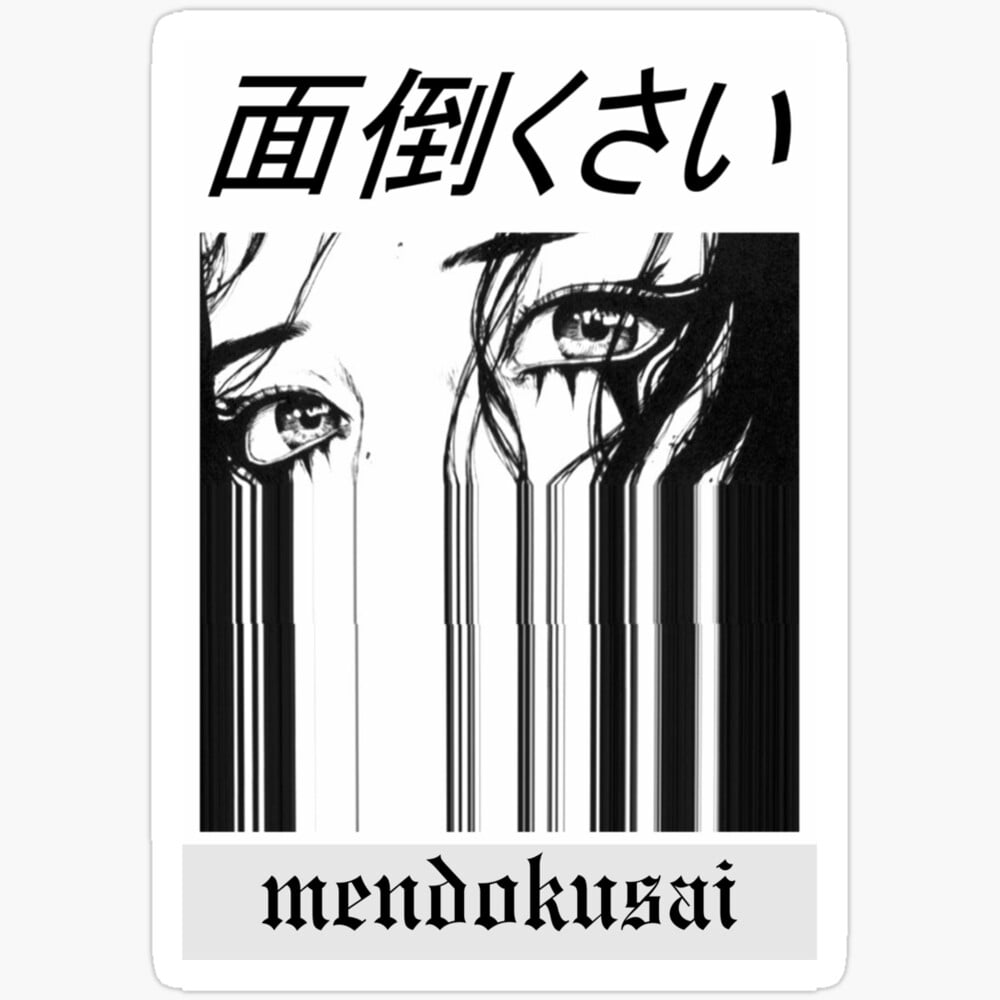Mendokusai Black Ver. Sticker Phone Decal Water Bottle Stickers Car ...