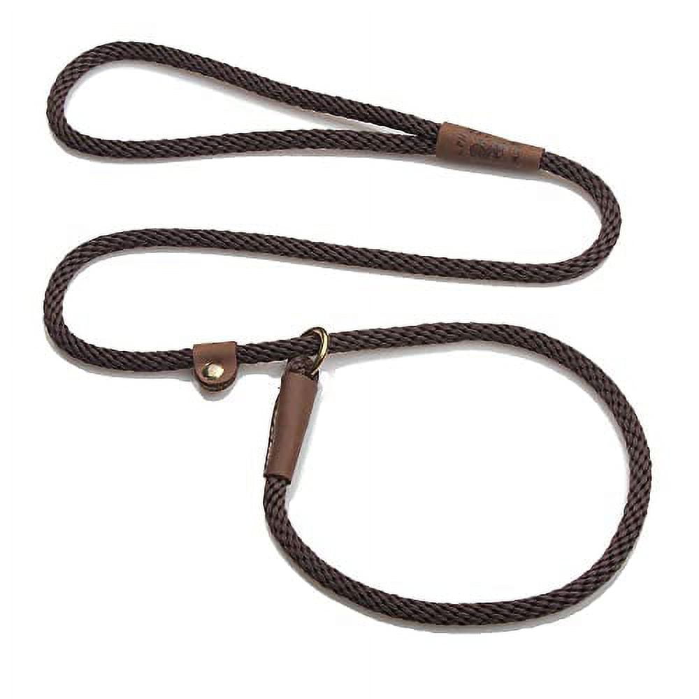 Mendota Pet Slip Leash - Dog Lead and Collar Combo - - Brown, 3/8 in x ...