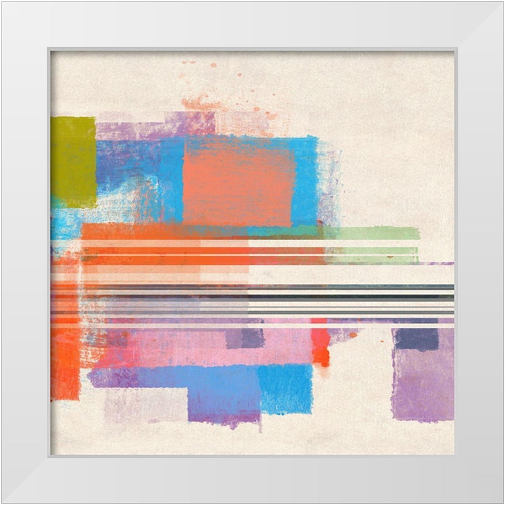 Meneely, Dan 26x26 White Modern Wood Framed Museum Art Print Titled - Summer Squares III ...