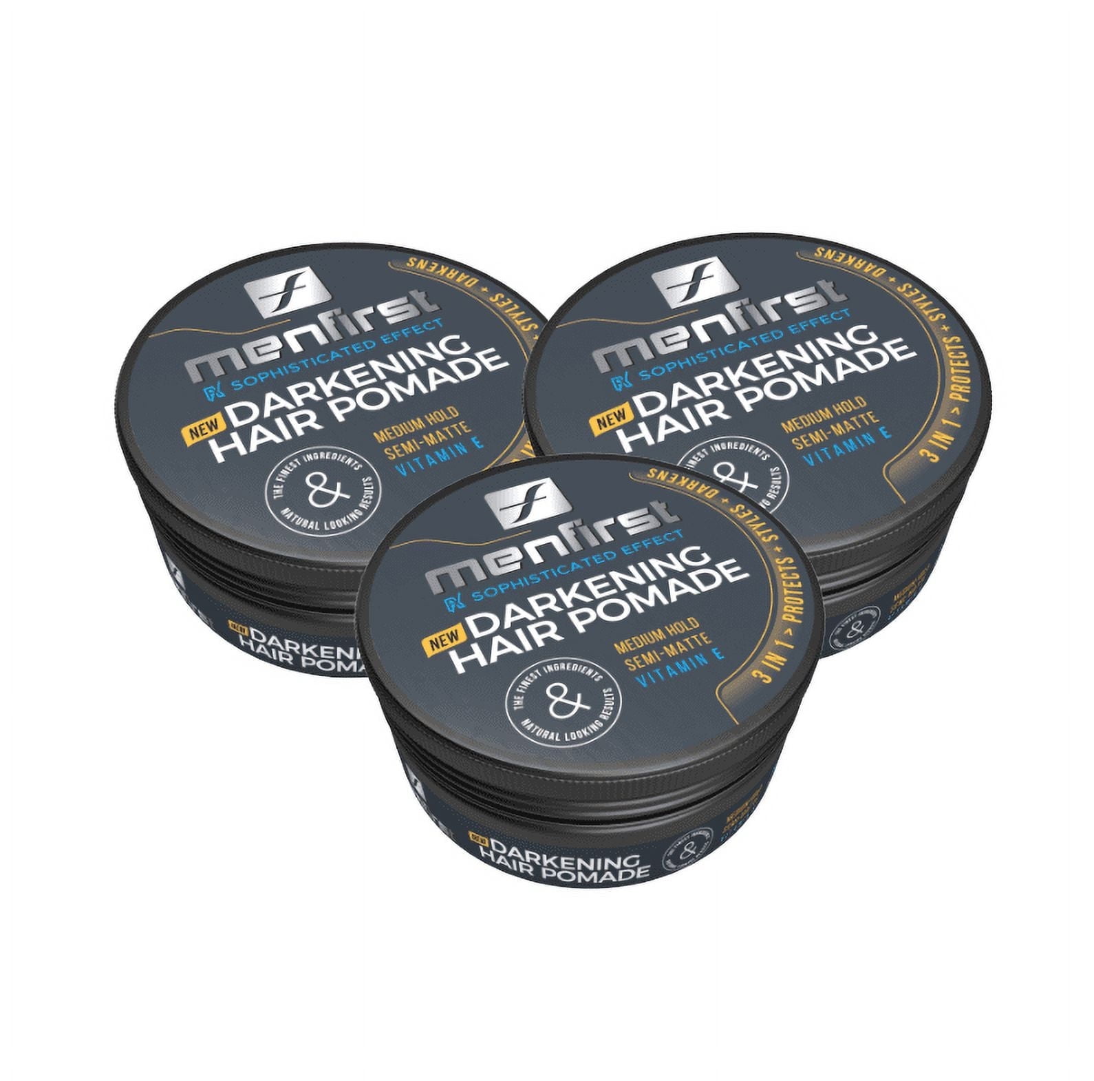 Menfirst - Hair Pomade for Men - Medium Brown to Black Hair - 3 Pack ...