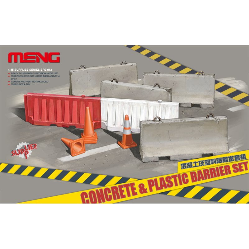 Meng Model SPS-012 1/35 Concrete & Plastic Barrier Set - Scale Model ...