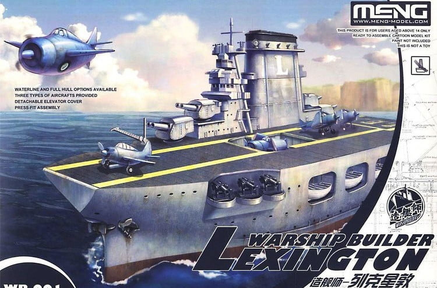 Meng Model WB-001 Warship Builder Lexington (Q Edition) Cute Aircraft ...