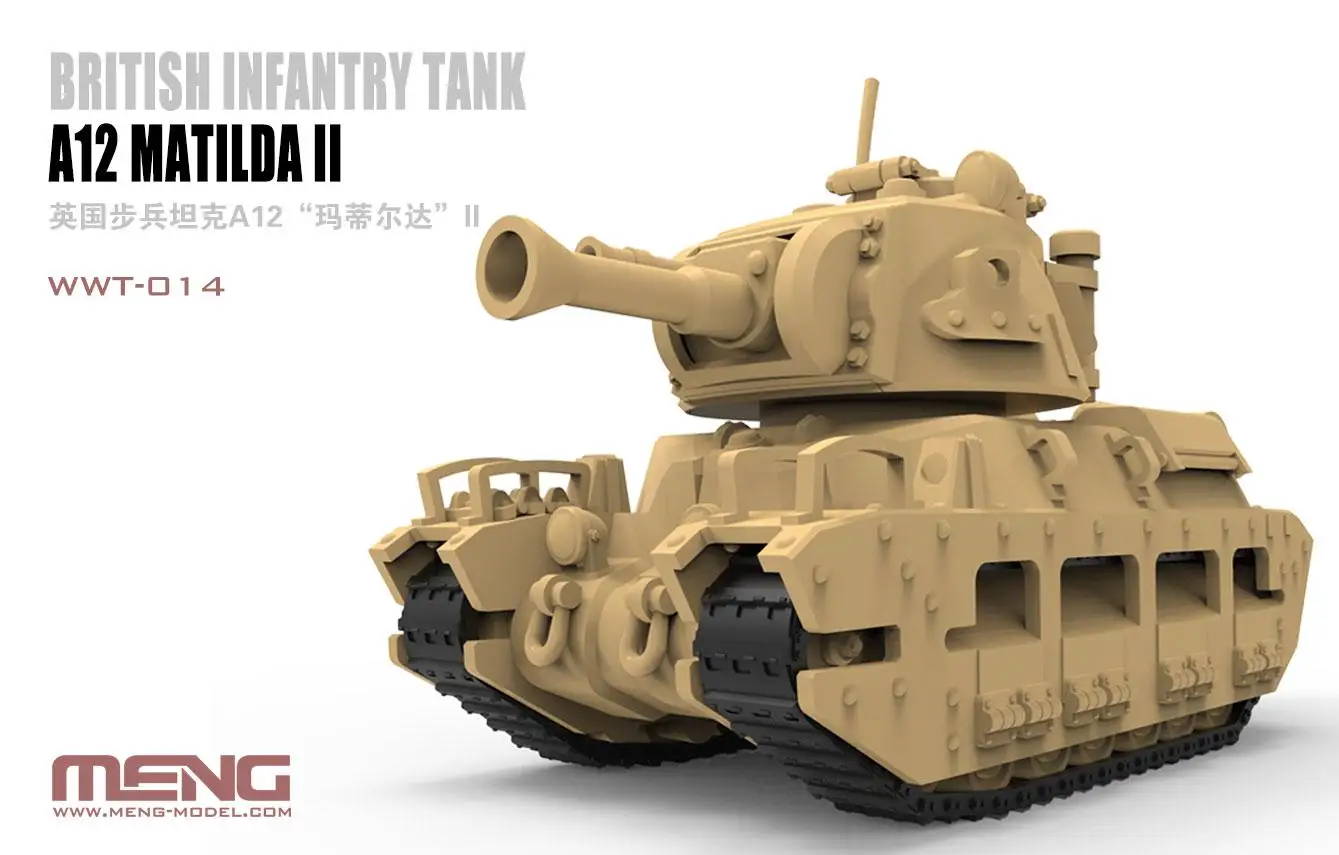 Meng WWT-014 BRITISH INFANTRY TANK A12 MATILDA II Q Edition Assembly ...