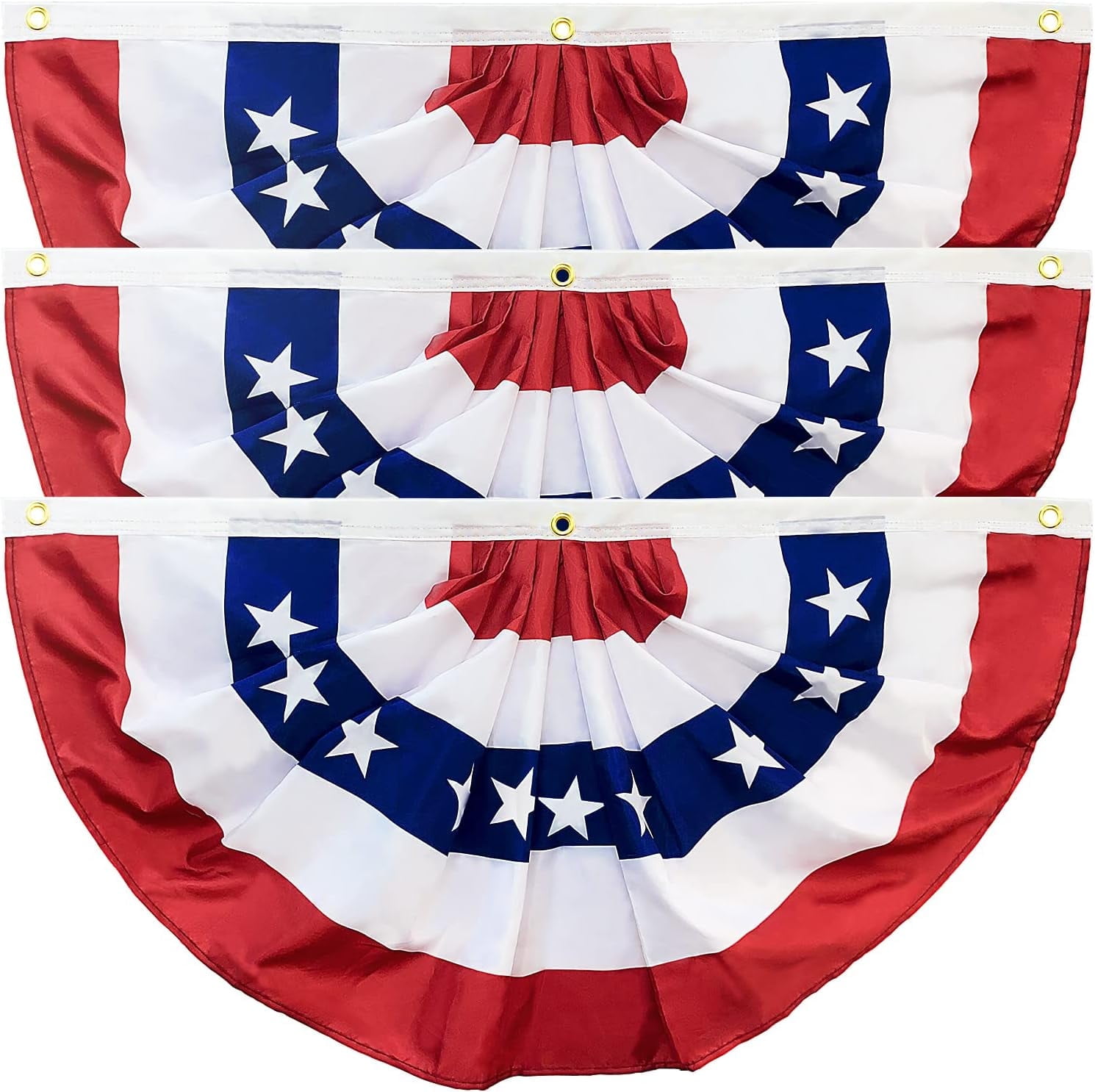 Mengen 1.5 ft x 3 ft Polyester USA Pleated Fan Outdoor Flag and Banner ...