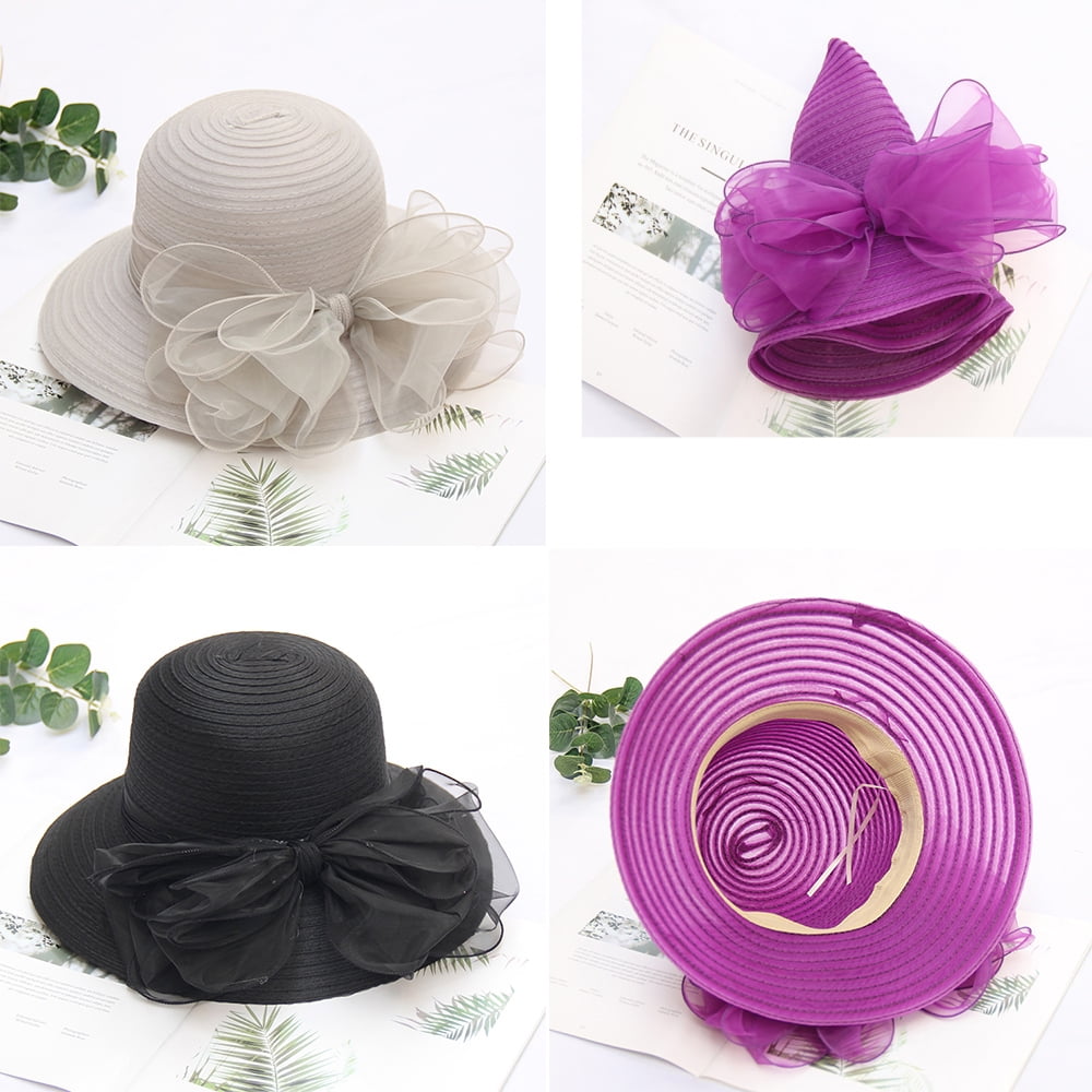 Mengen Women's Topper Church Bell Hat Tea Party Wedding Floral Hat ...