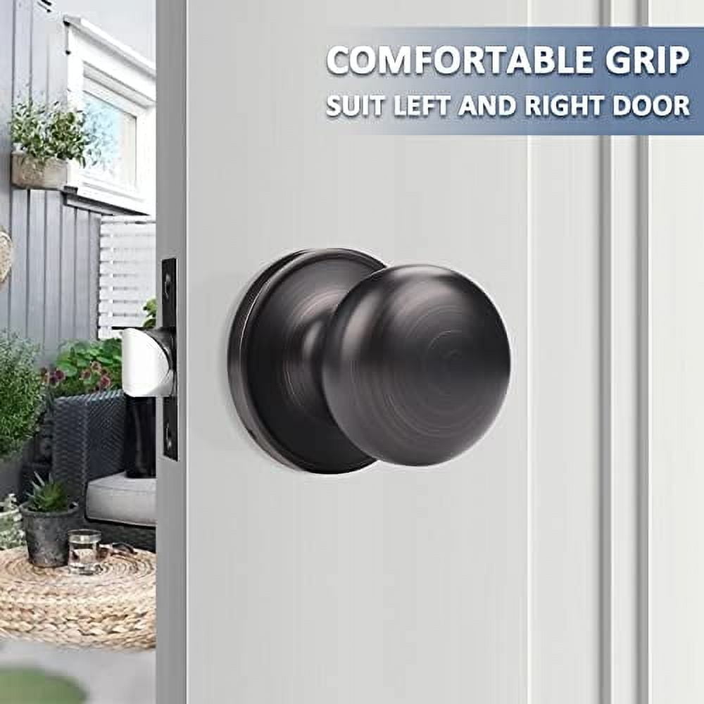 Mengico 1 Pack Door Knob Interior,Satin Nickel Doorknobs,Door knob Lock Passage Lock(for Hallway ...