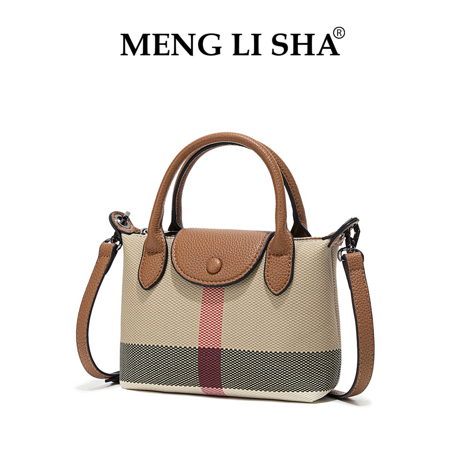 Mengl isha/menglisa new season genuine plaid handbag versatile ...