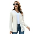Mengpipi Womens Open Front Cardigans Casual Long Sleeve Classic Knit ...