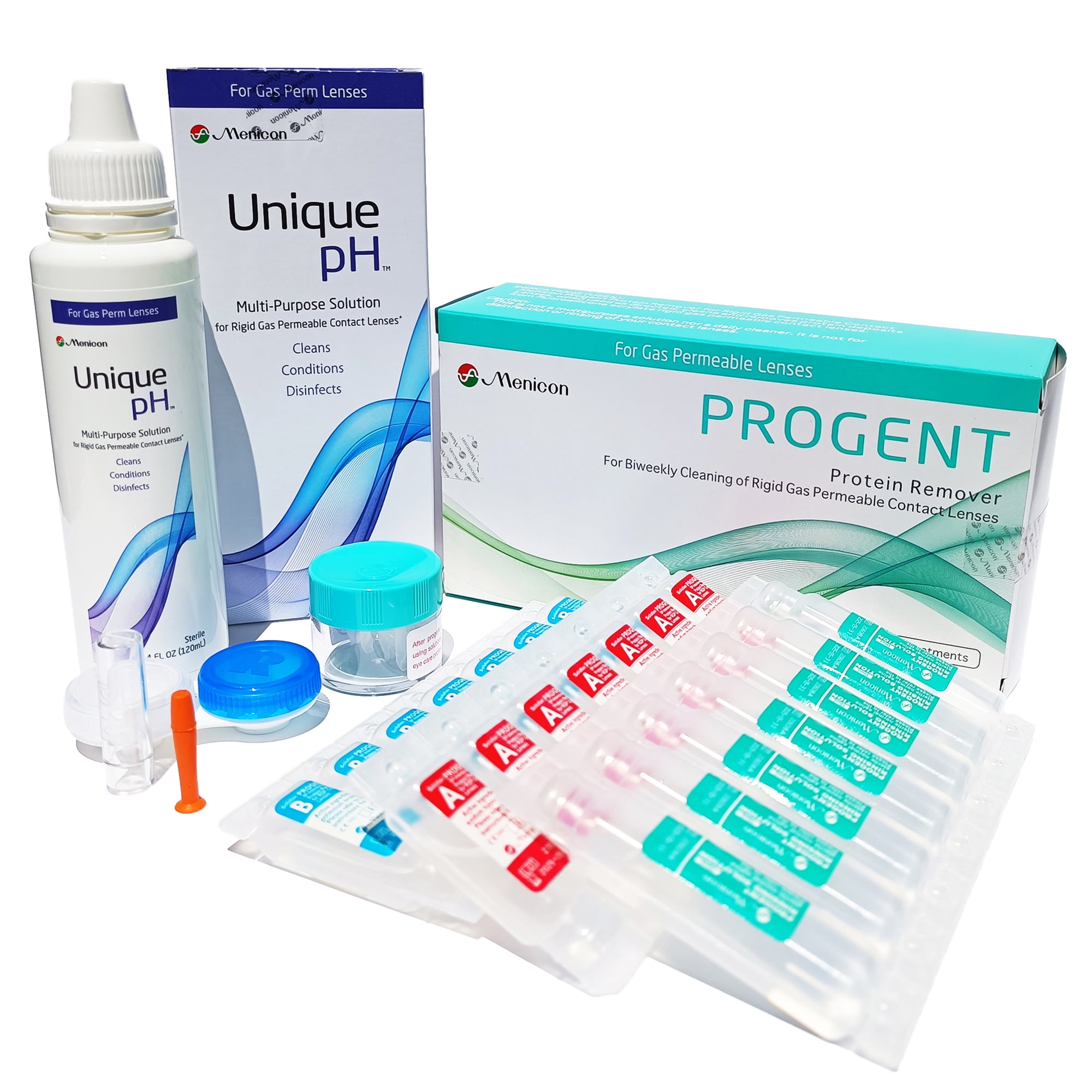 Menicon Progent Biweekly Contact Lens Cleaner, Unique pH 4 Oz and DMV ...