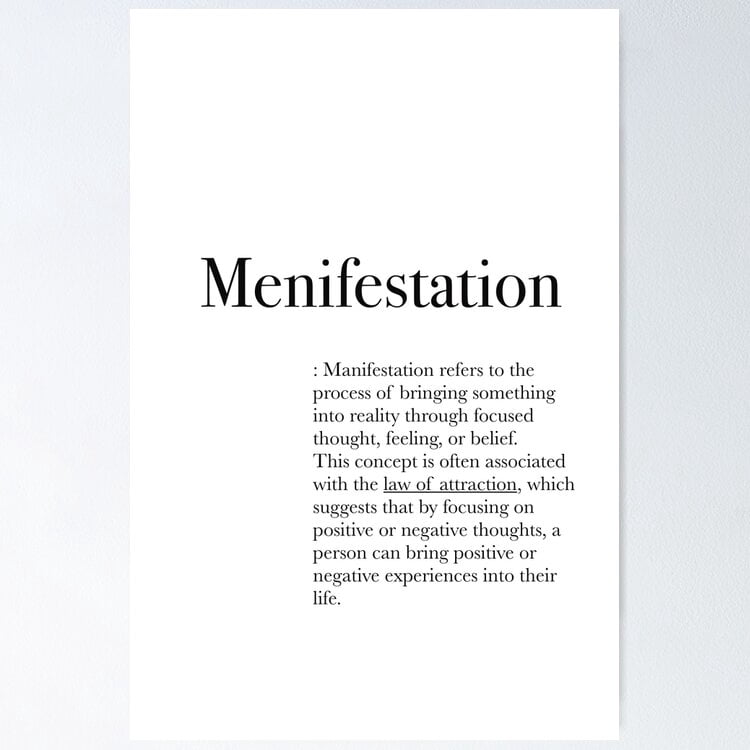Menifestation Poster- Unframed Poster | Wall Art | Perfect For Home ...