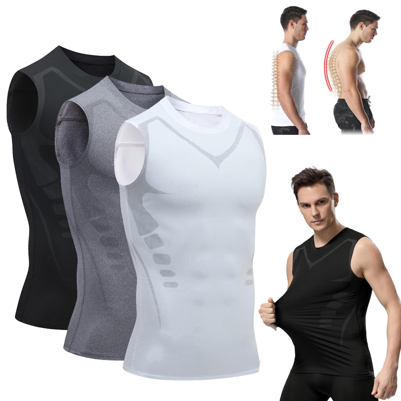 Menionic Tourmaline Posture Corrector Vest,Ionic Shaping Sleeveless ...