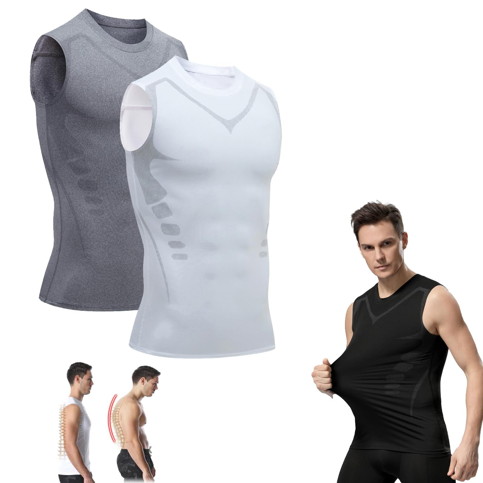 Menionic Tourmaline Posture Corrector Vest,Ionic Shaping Sleeveless ...