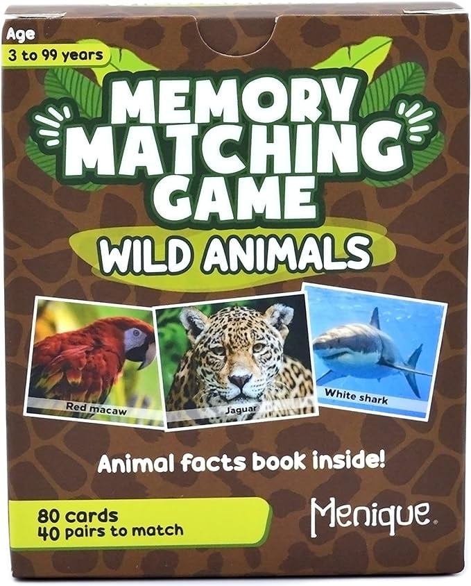 Menique Wild Animals Memory Matching Board Game for Kids - Walmart.com