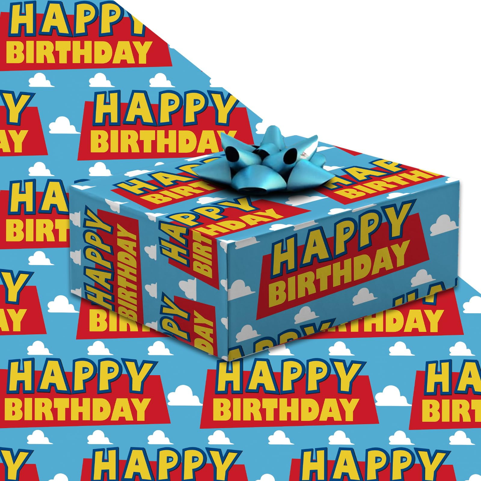 MennHeii Cartoon Story Happy MSF2 Birthday Wrapping Paper for Boys ...