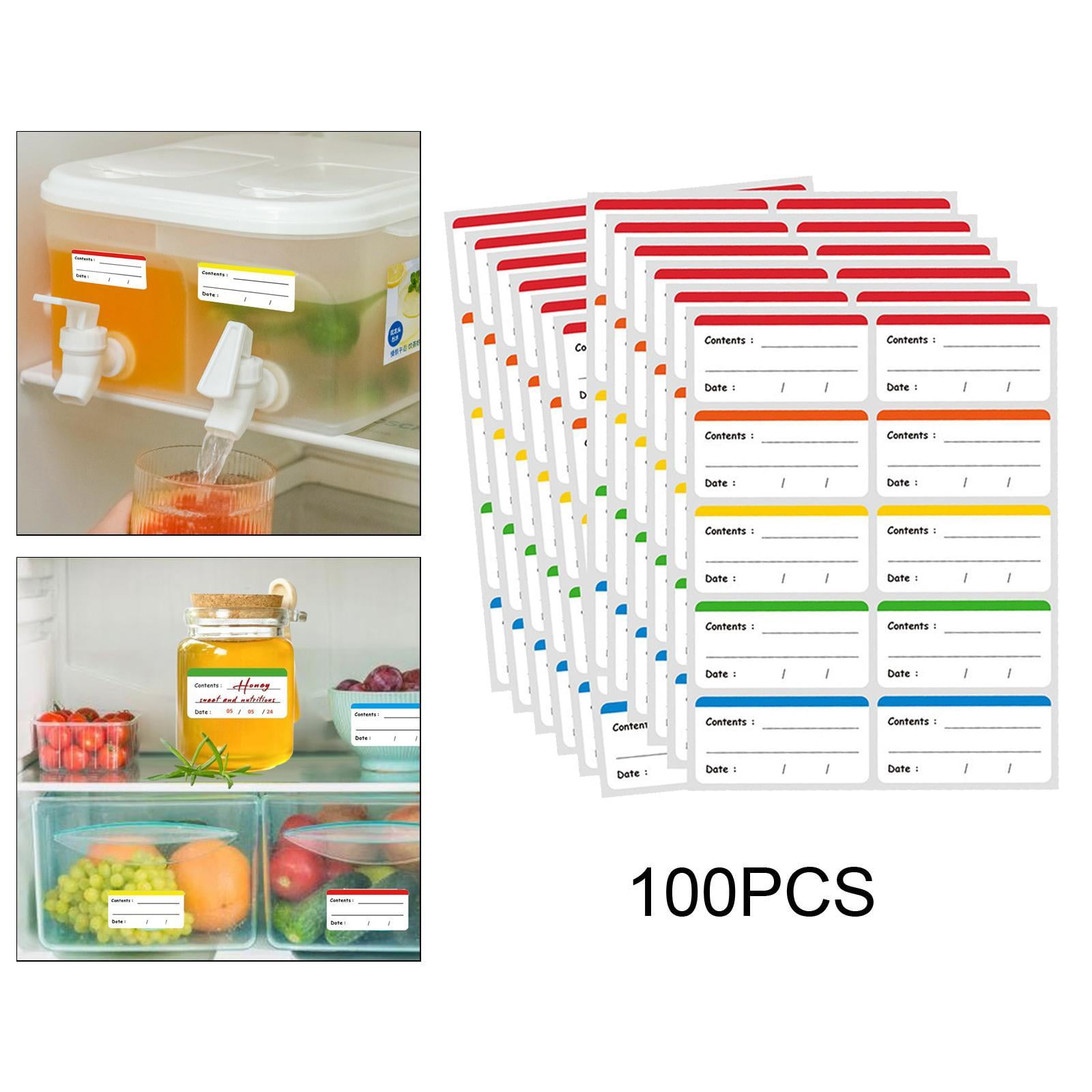 Menolana 100Pcs Food Storage Labels Stickers Waterproof Easy to Apply ...