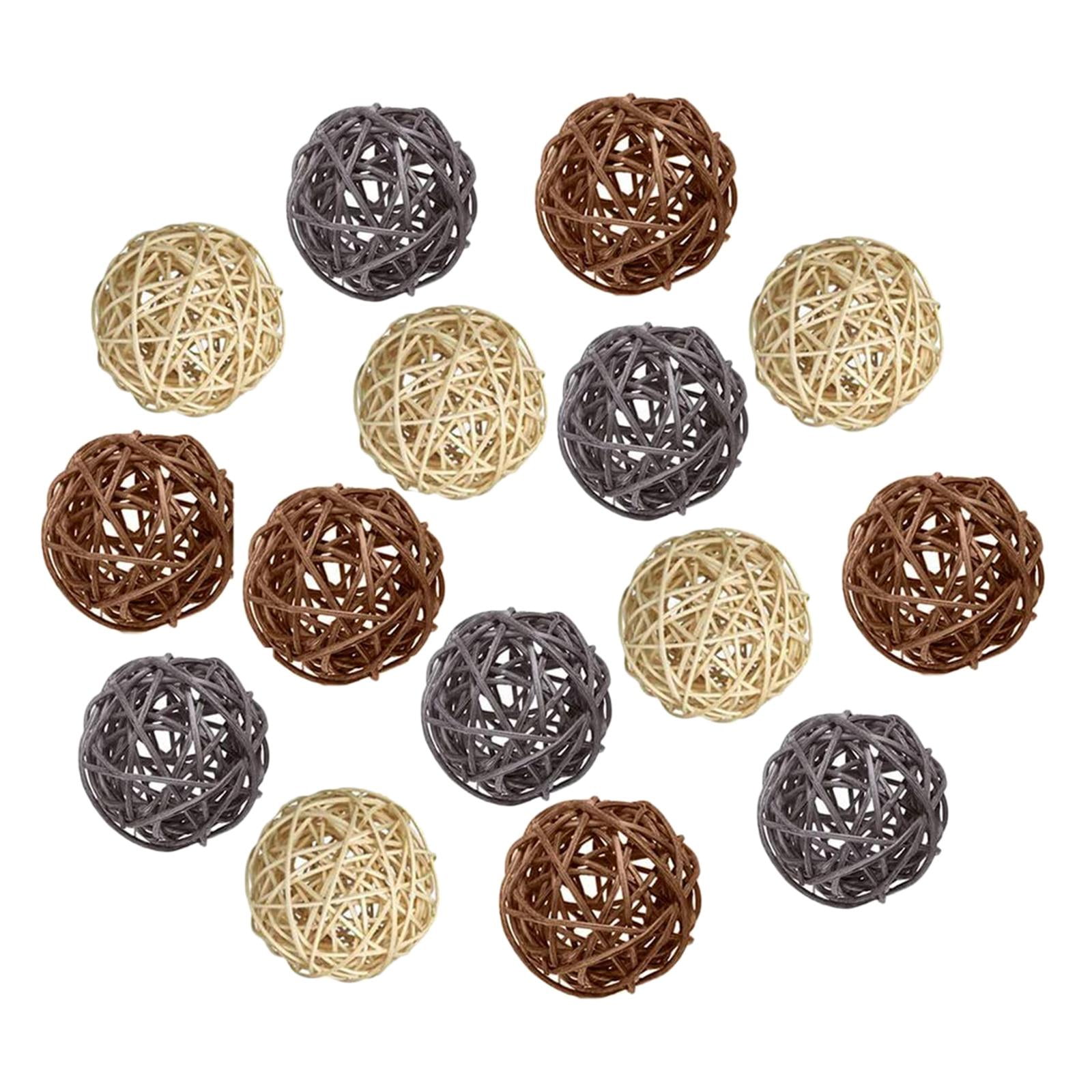 Menolana 15Pcs Mixed Natural Wicker Rattan Balls Handmade Decorative ...