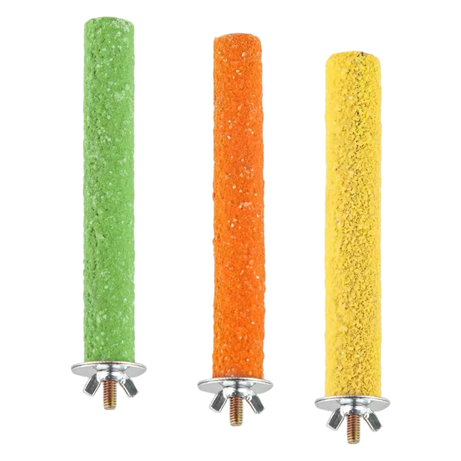 Menolana 3 Pieces Wood Parrot Perch Stand Bird Cage Perch Birdcage ...