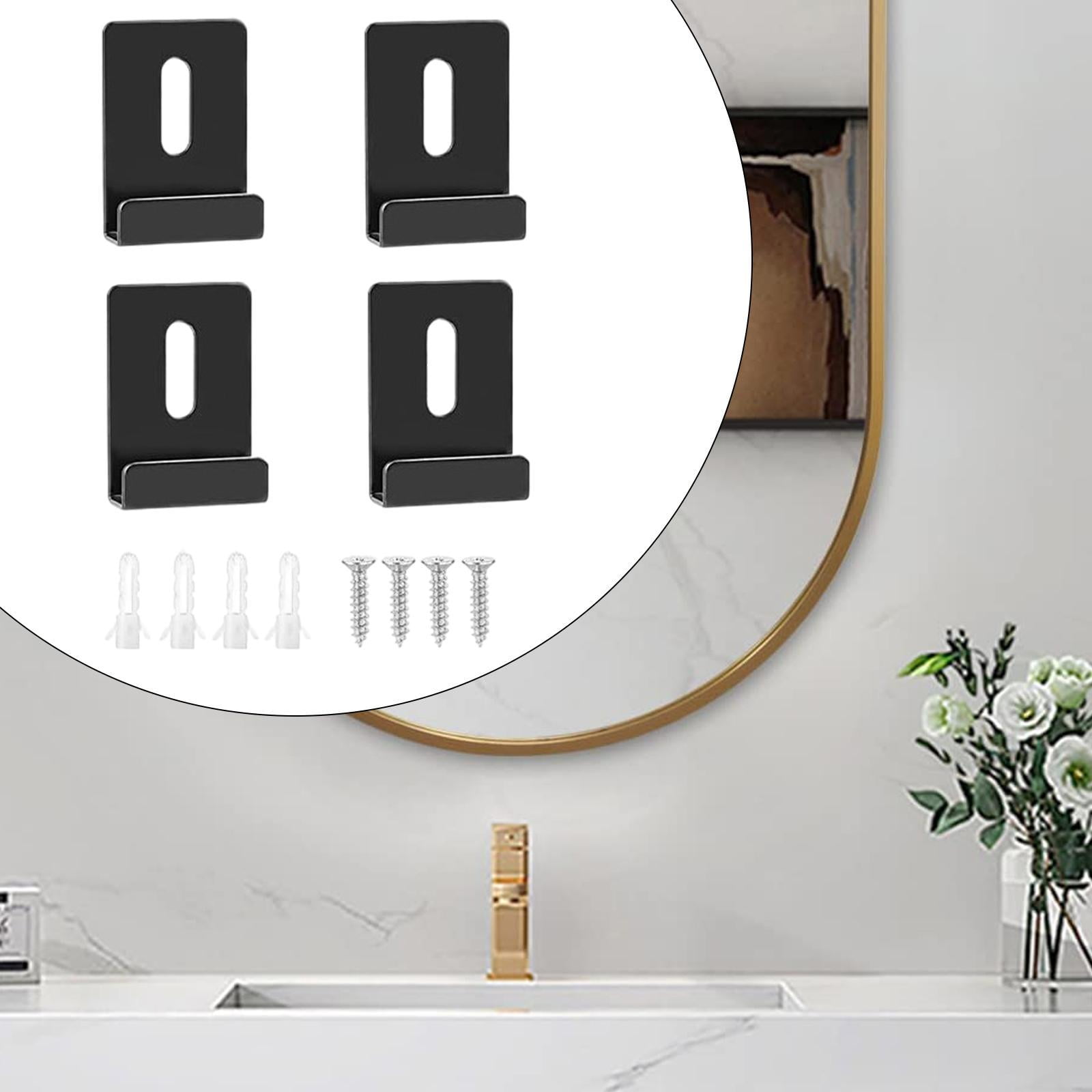 Menolana 4 Pieces Metal Mirror Clips Mirror Hanging Clips Fixing Clips ...