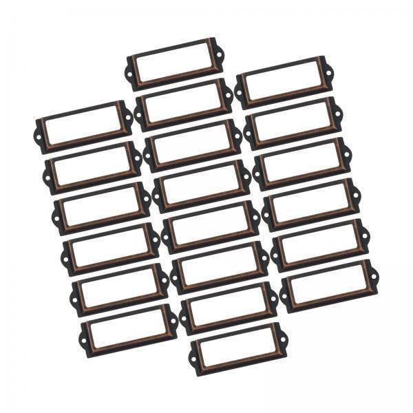 Menolana 4X 20x File Label Holder Metal Frame Drawer Tag for Cupboard ...