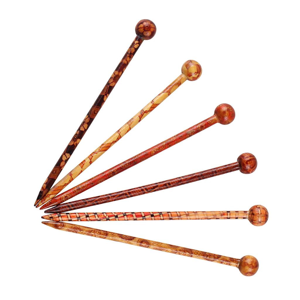 Menolana 6 Pieces Wooden Hairpin Wood Hair Accessories Hairpins Wood ...