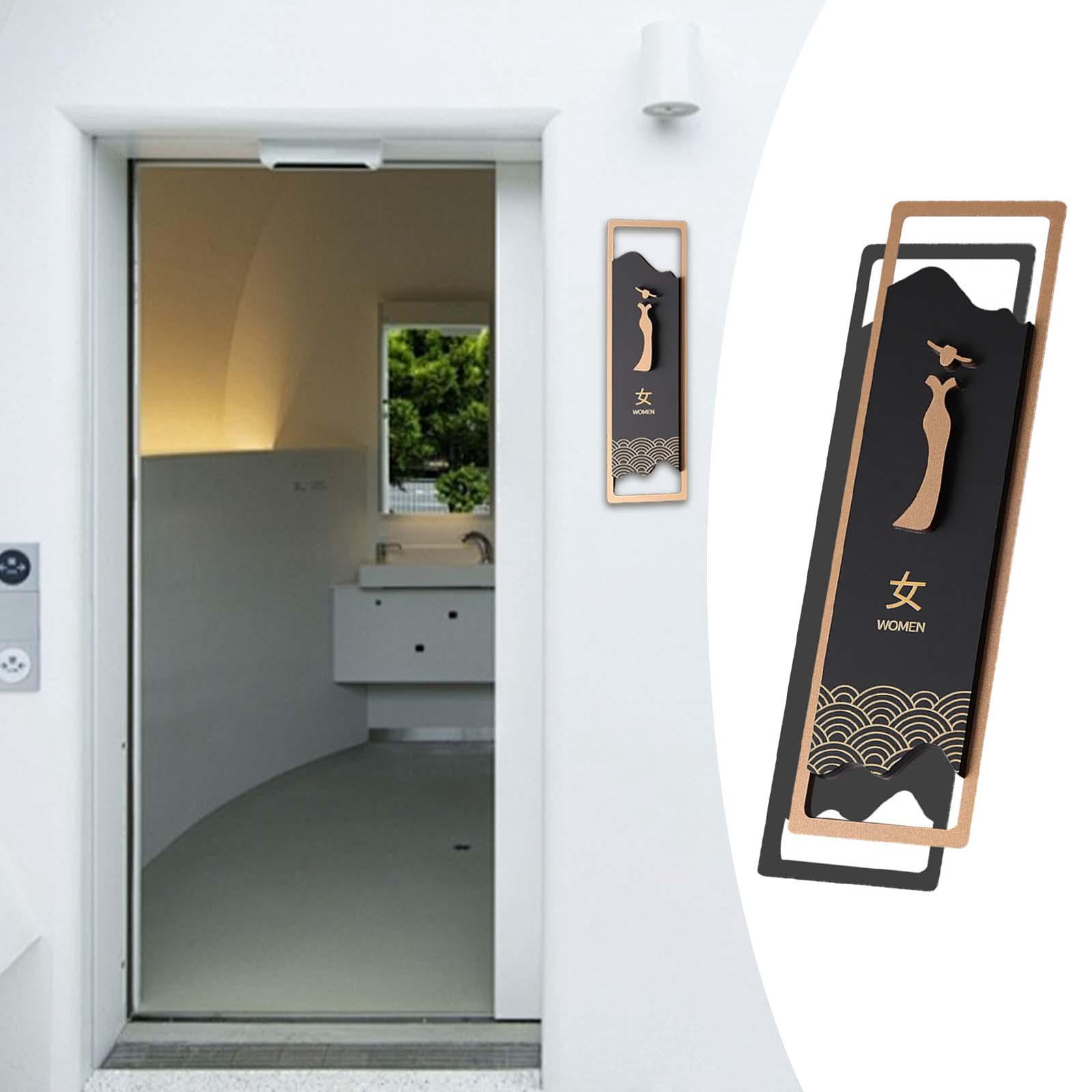 Menolana Bathroom Sign 3D Restroom Sign Graphical Symbols Wall Hanging ...