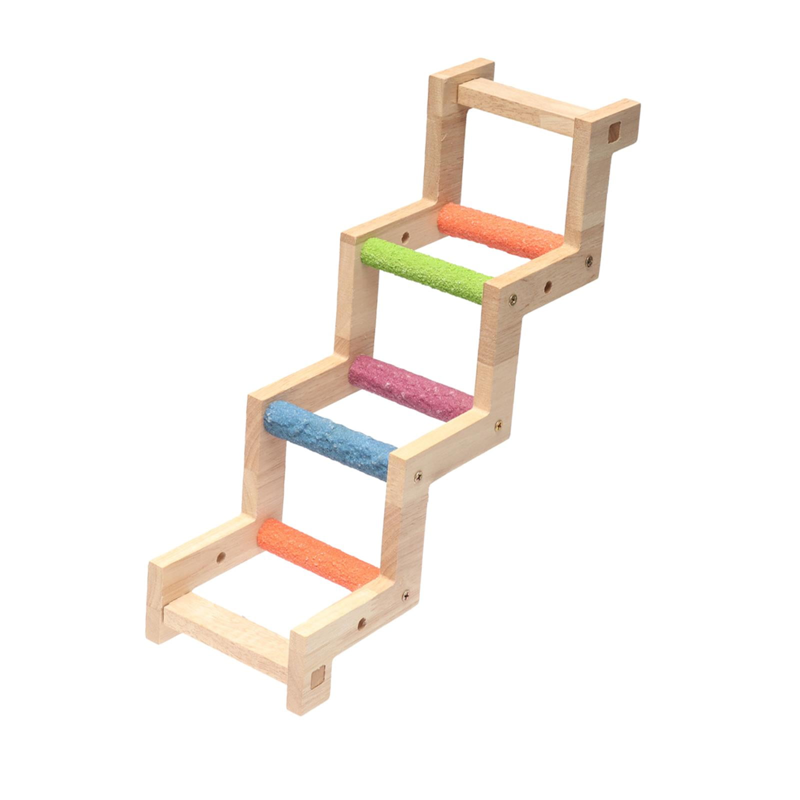 Menolana Bird Parrot Ladder Birds Wooden Perch Cage Accessories Chewing ...