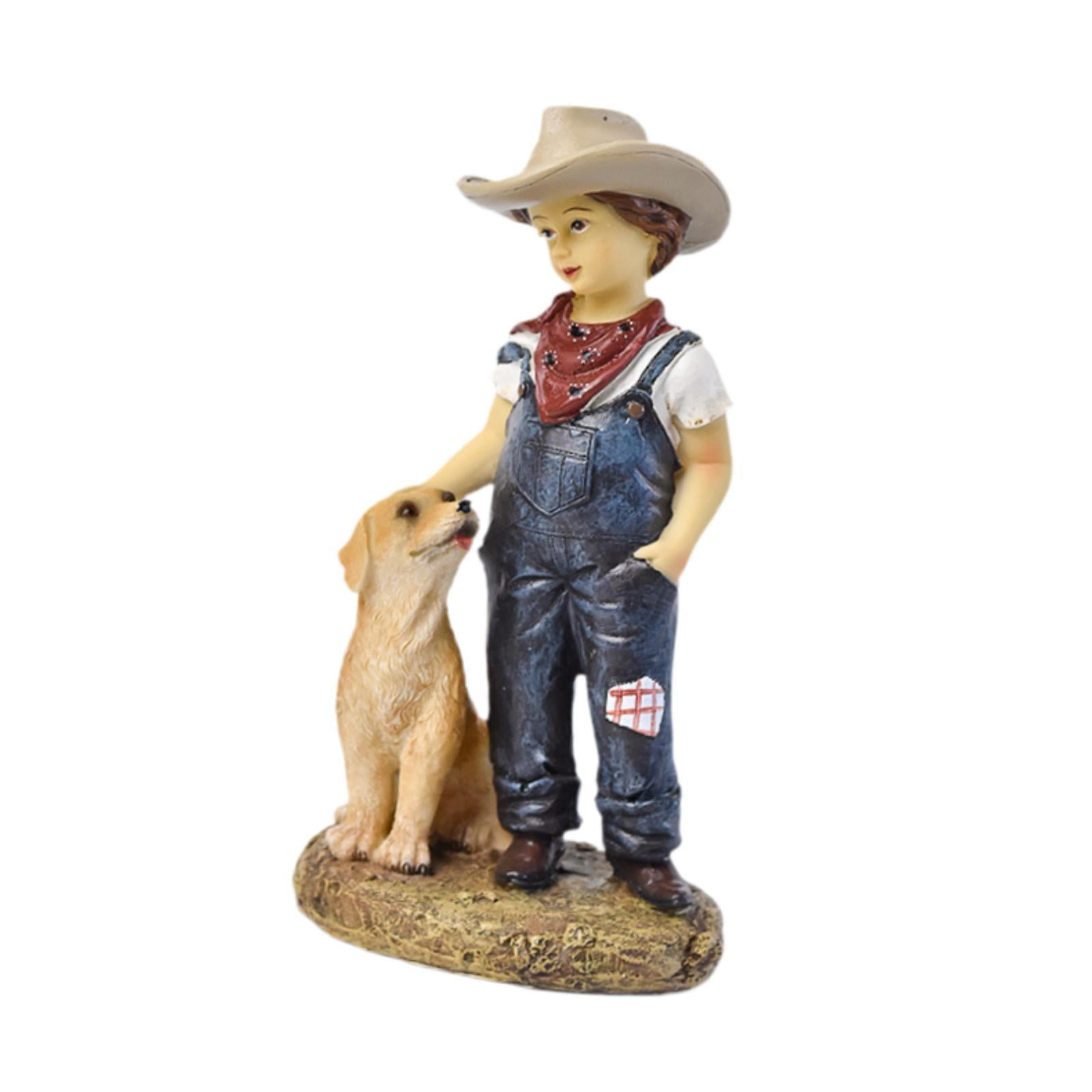 Menolana Boy and Dog Statue Centerpiece Cute Modern Art Crafts Gift ...