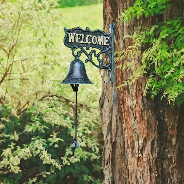 Menolana Cast Iron Door Bell Welcome Sign Outdoor Dinner Bell for Yard ...