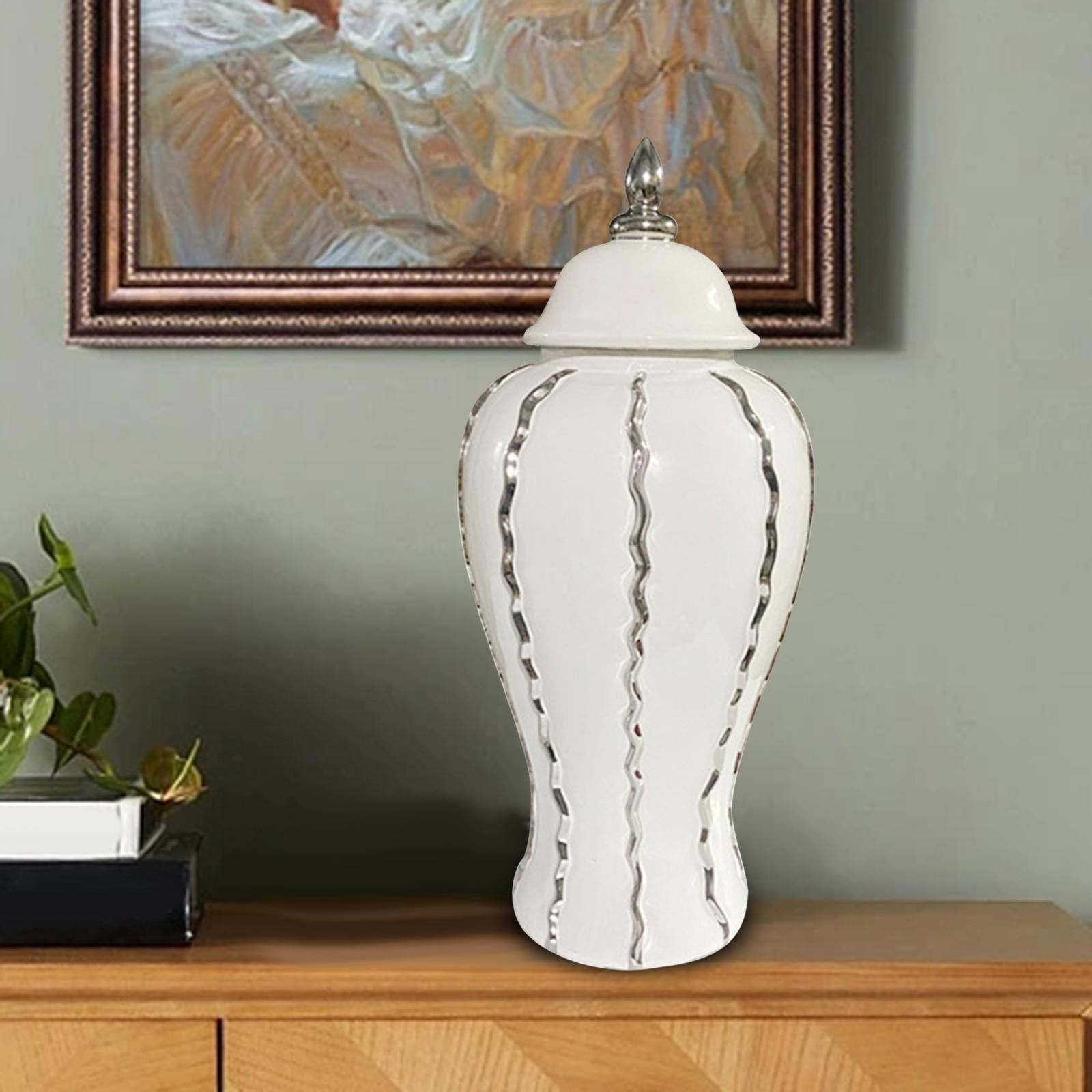 Menolana Ceramic Flower Vase Porcelain Ginger Jar, Aesthetic Temple Jar ...