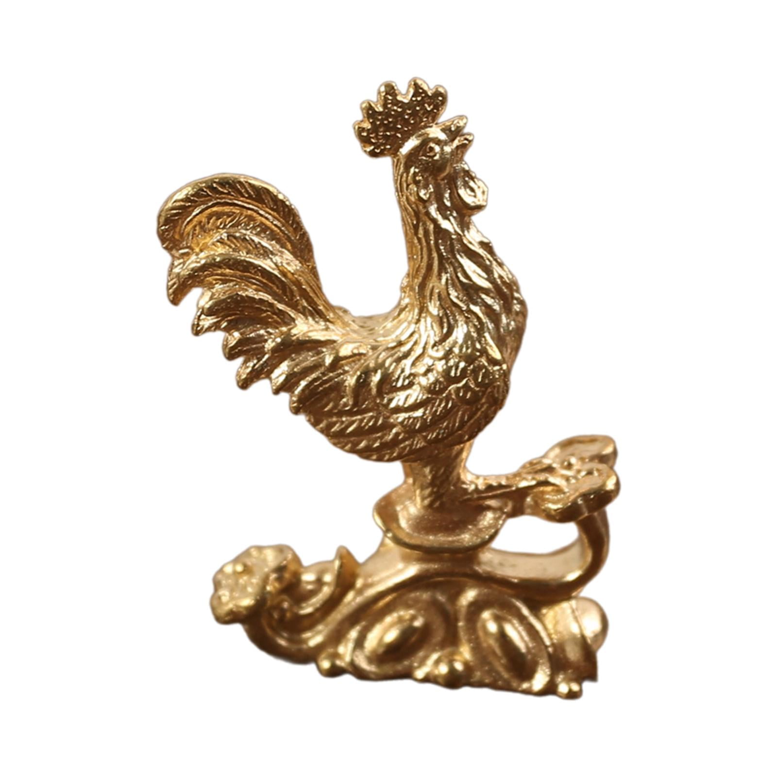 Menolana Chicken Figurine Chinese Copper Statue for Store Hotel ...