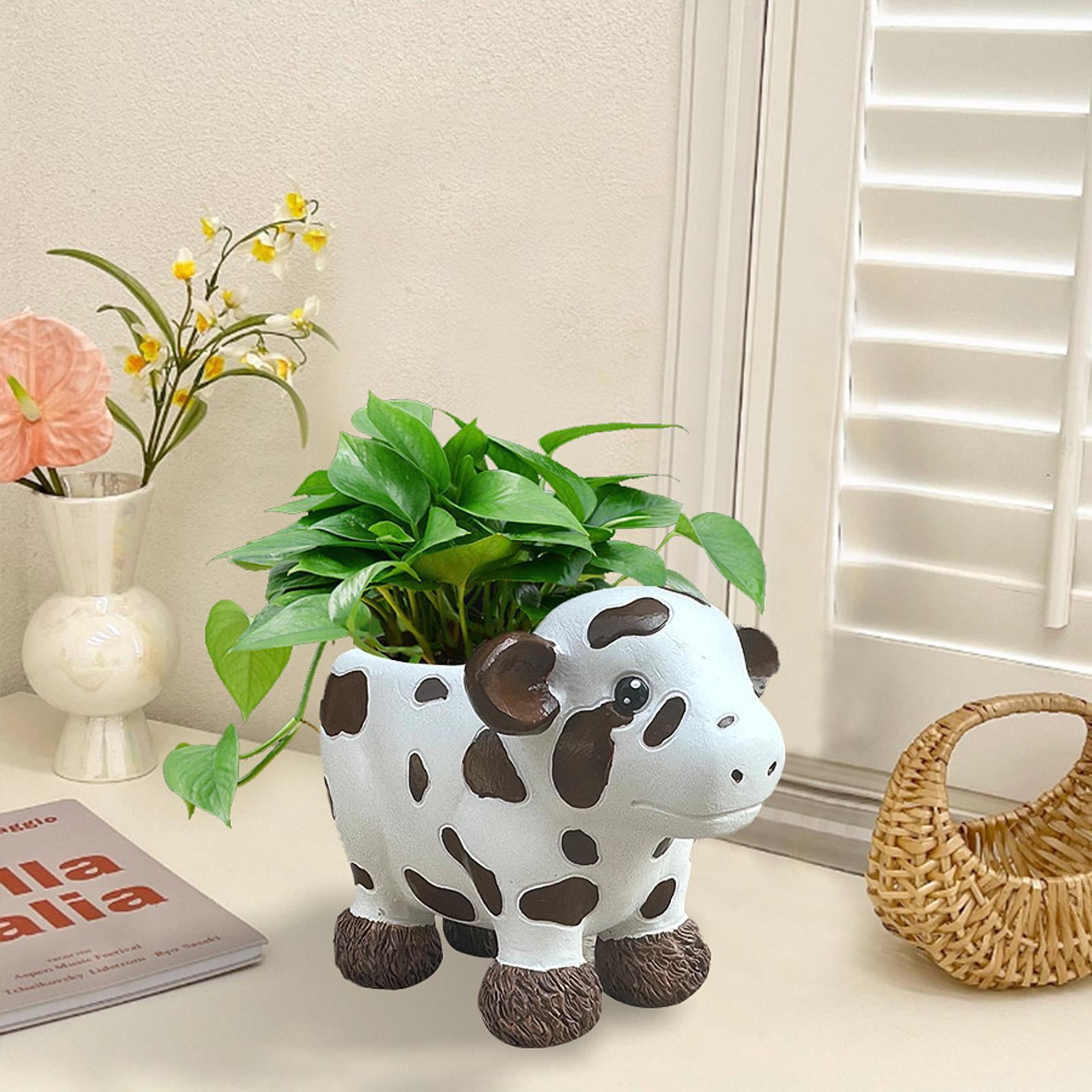 Menolana Cow Planter Bonsai Pot Collection Craft Statue Sculpture ...