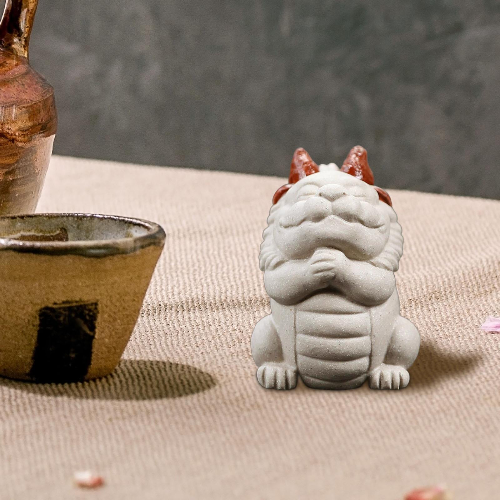 Menolana Dragon Sculpture Tea Pet Miniature Dragon Statue Tea Pet Cute ...