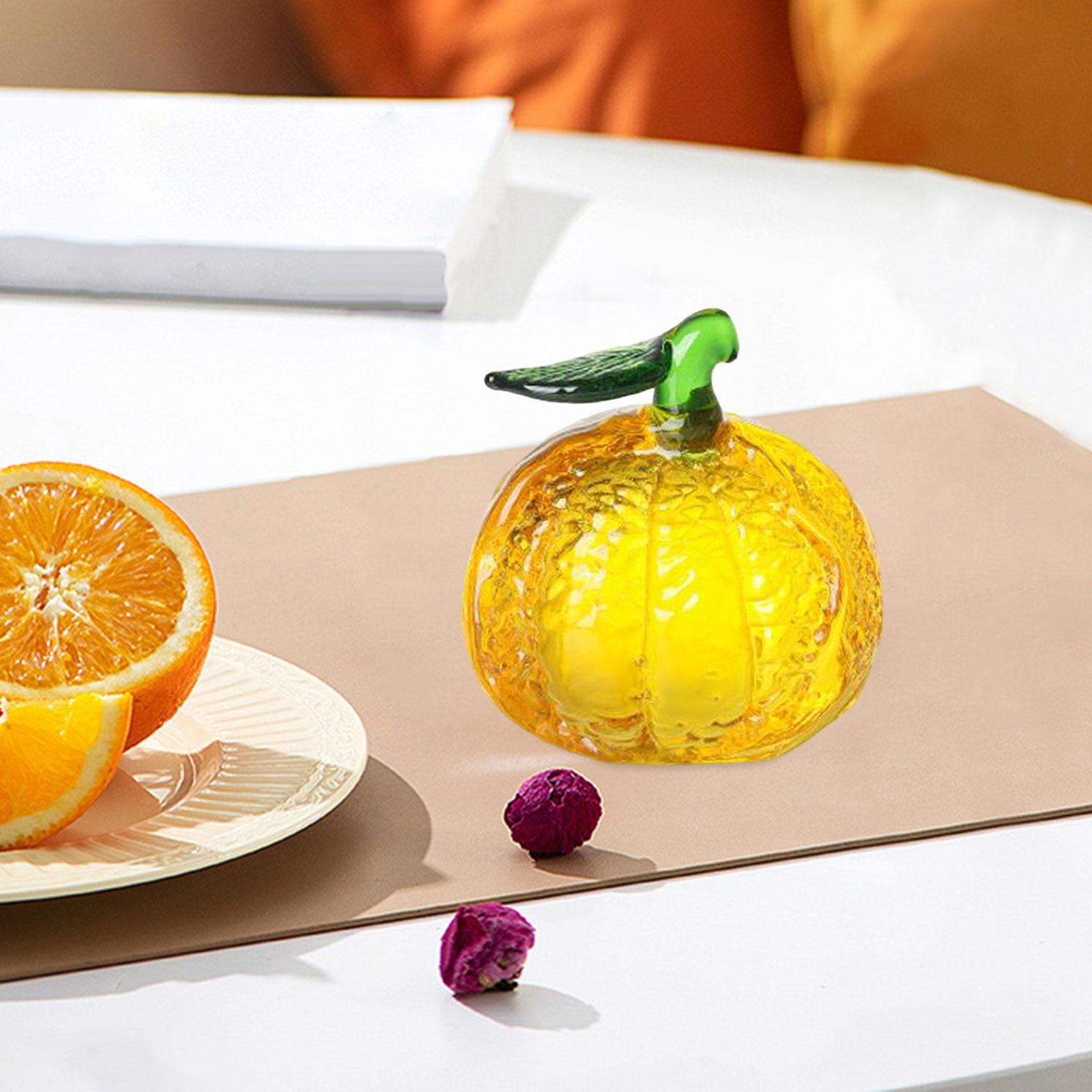 Menolana Glass Fruit Figurine Crystal Statue Paperweight Cute ...