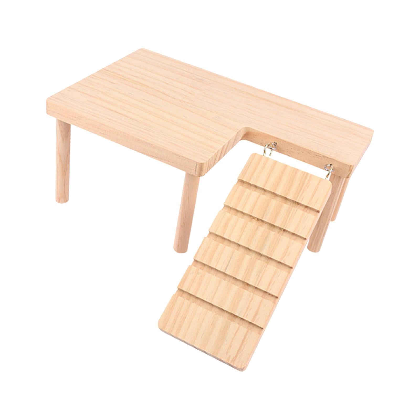 Menolana Hamster Wooden platforms Toy Rodent Playset with Ladder Cage ...