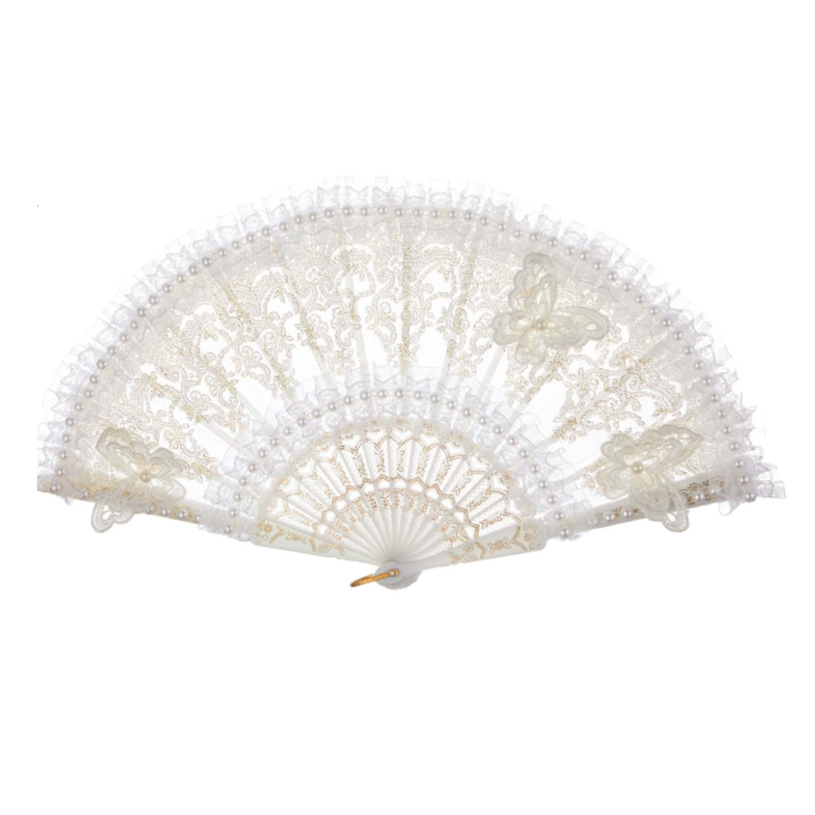 Menolana Lace Folding Fan Elegant Hand Fan Delicate Retro Handheld Fan ...