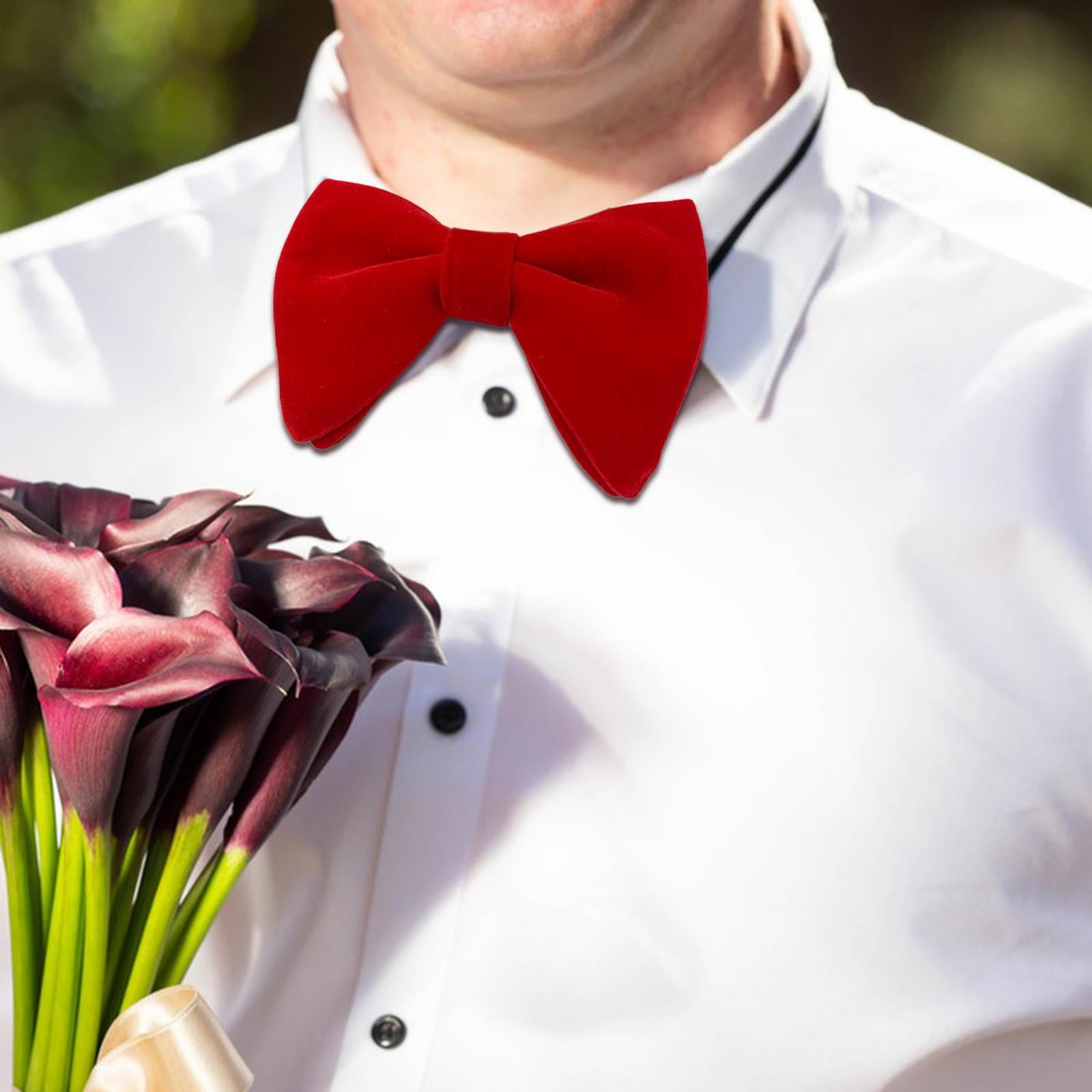 Menolana Men's Velvet Bow Tie, Oversized Bow Tie, Formal, Solid Color ...