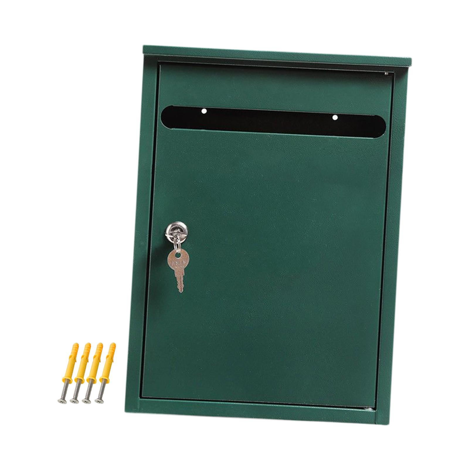 Menolana Metal Post Box Wall Mounted Mailbox with Key Lock Office ...