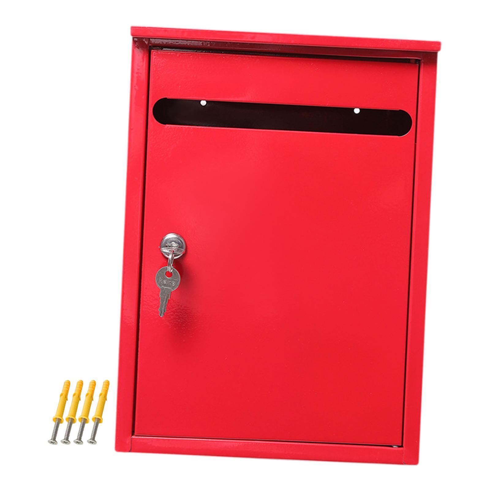 Menolana Metal Post Box Wall Mounted Mailbox with Key Lock Office ...