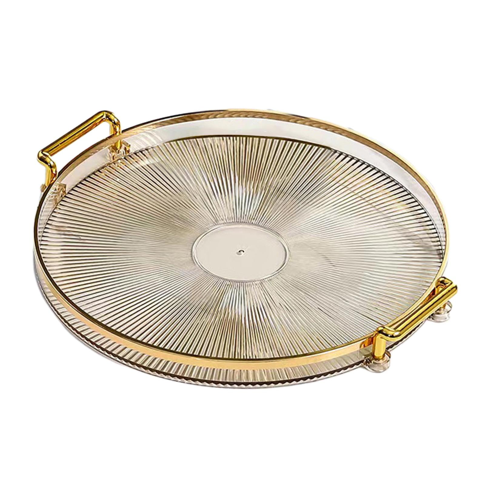 Menolana Nordic Decorated Round Serving Tray with Handles, Food Storage ...
