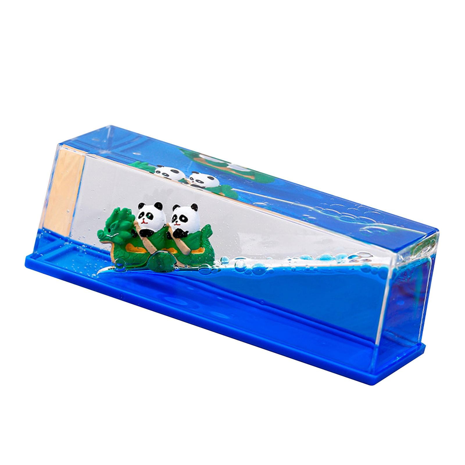 Menolana Panda Rowing Fluid Bottle Desk Toy Desktop Ornament Portable ...
