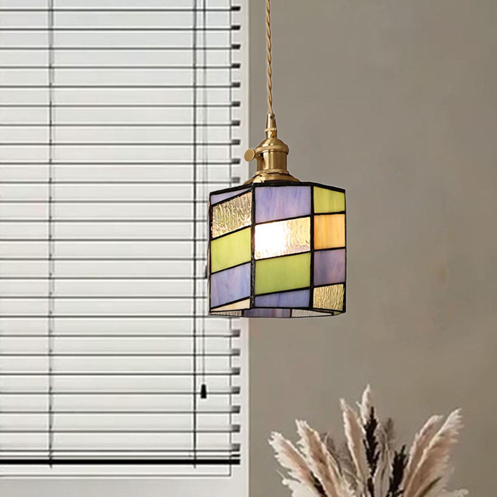 Menolana Pendant Lamp Stained Glass Fixture Hanging Light for Cafe ...
