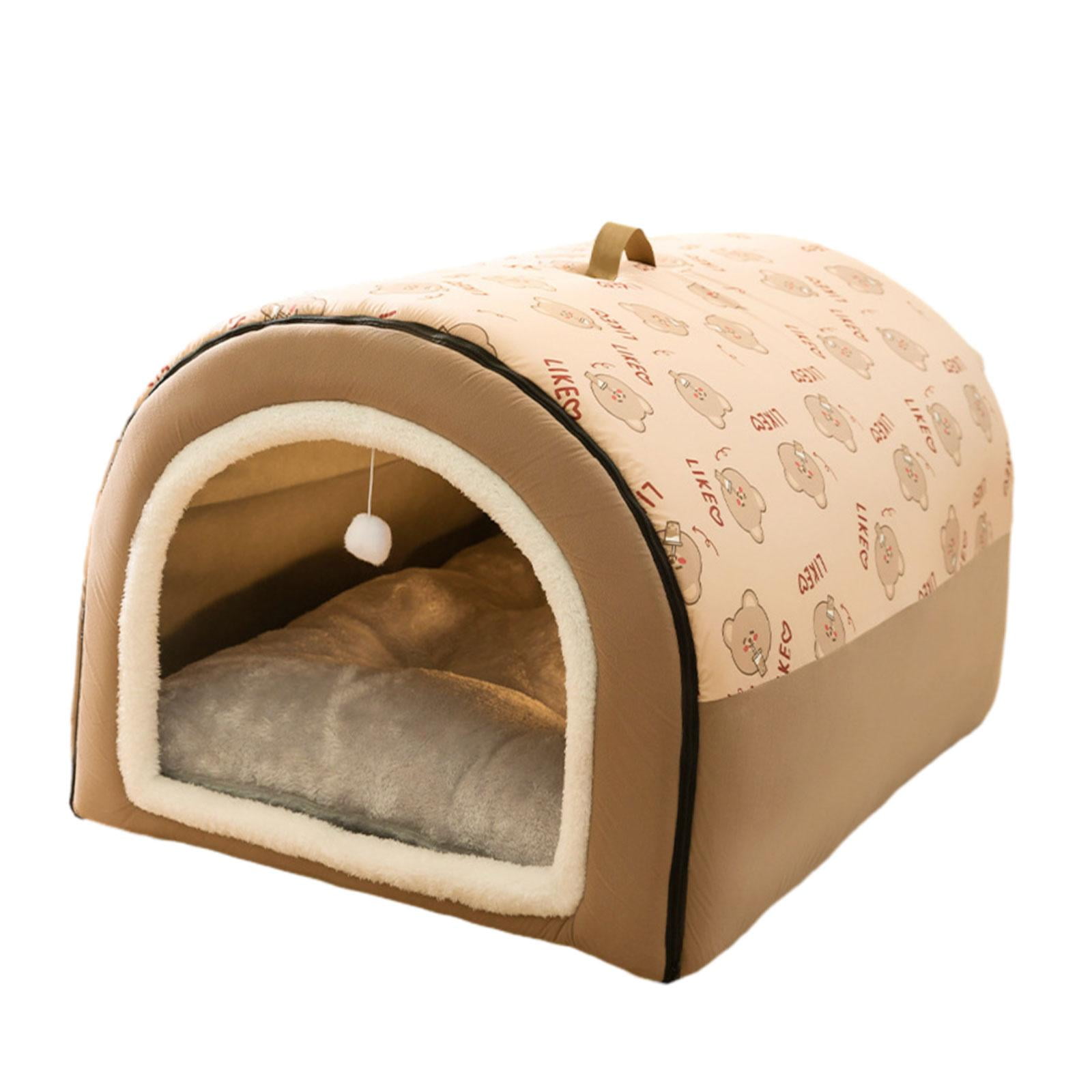 Menolana Pet Cat Dog House Cat Nest Puppy Cave Removable Cushion Dog ...