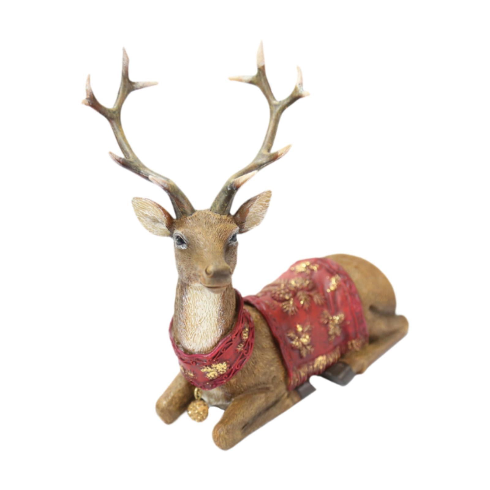 Menolana Reindeer Statue Deer Figurine Tabletop Ornament Modern Elk ...