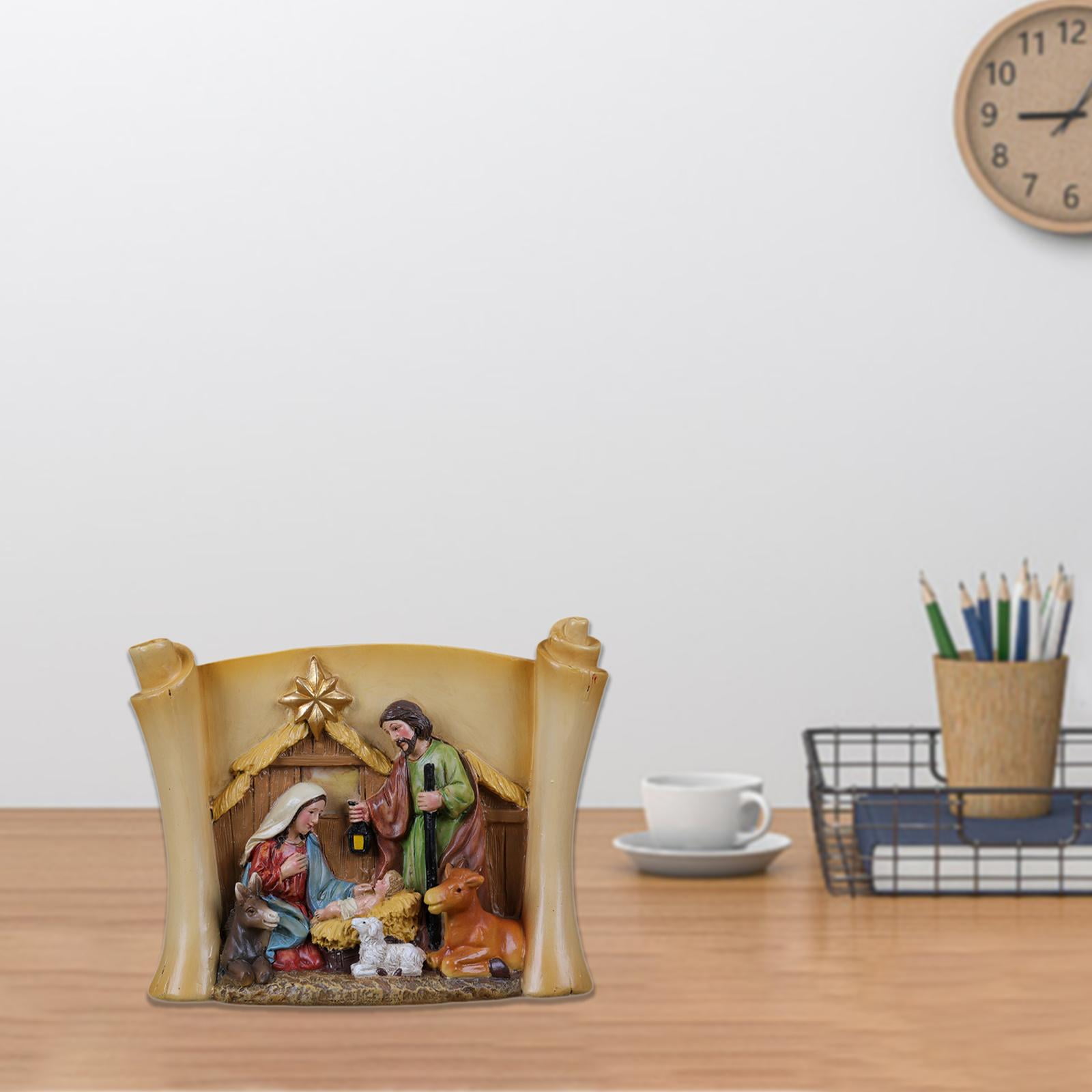Menolana Religious Scroll Catholic Holy Family Statue 5.5x1.7x4.3inch ...