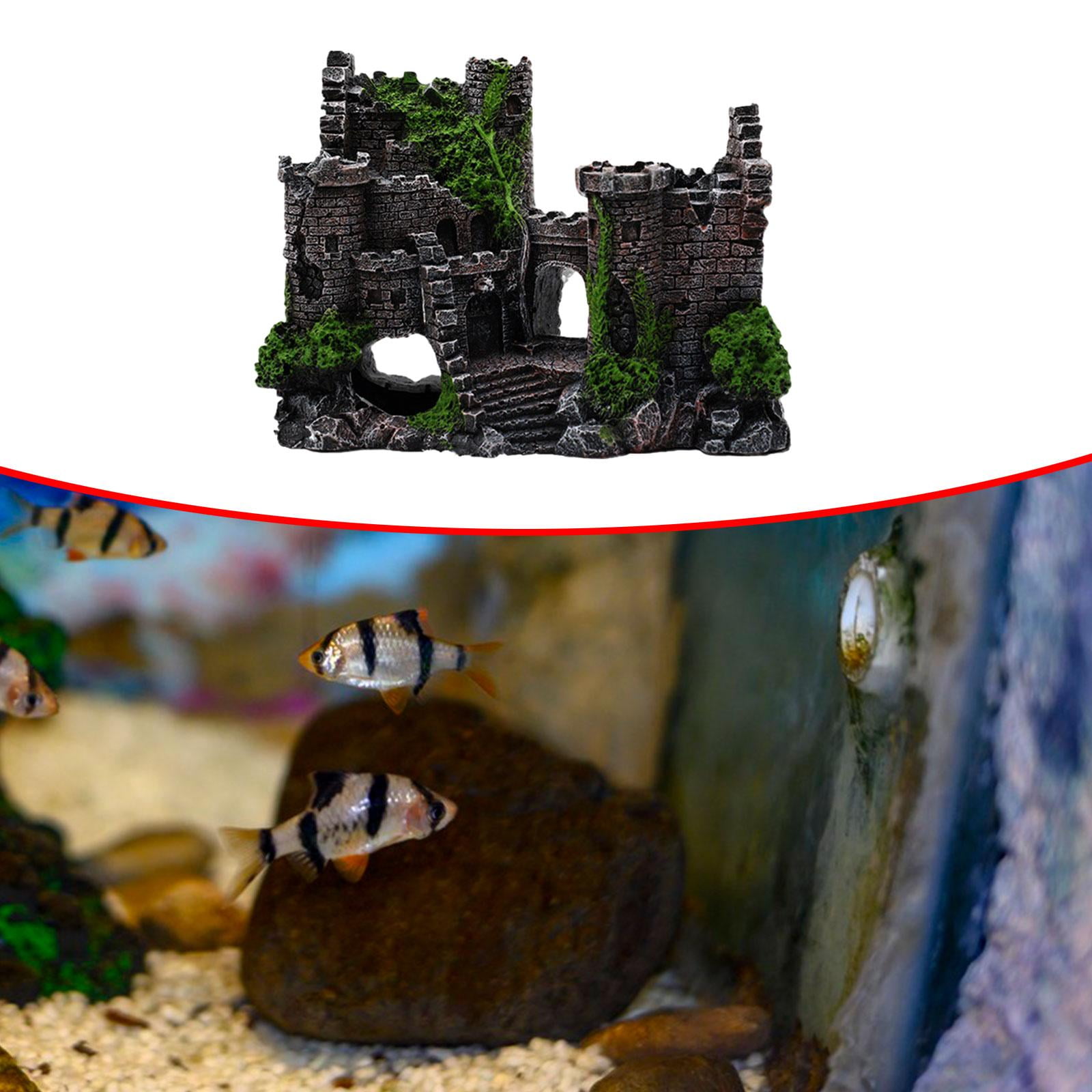 Menolana Resin Castle Decoration Hided House for Aquarium Reptile ...