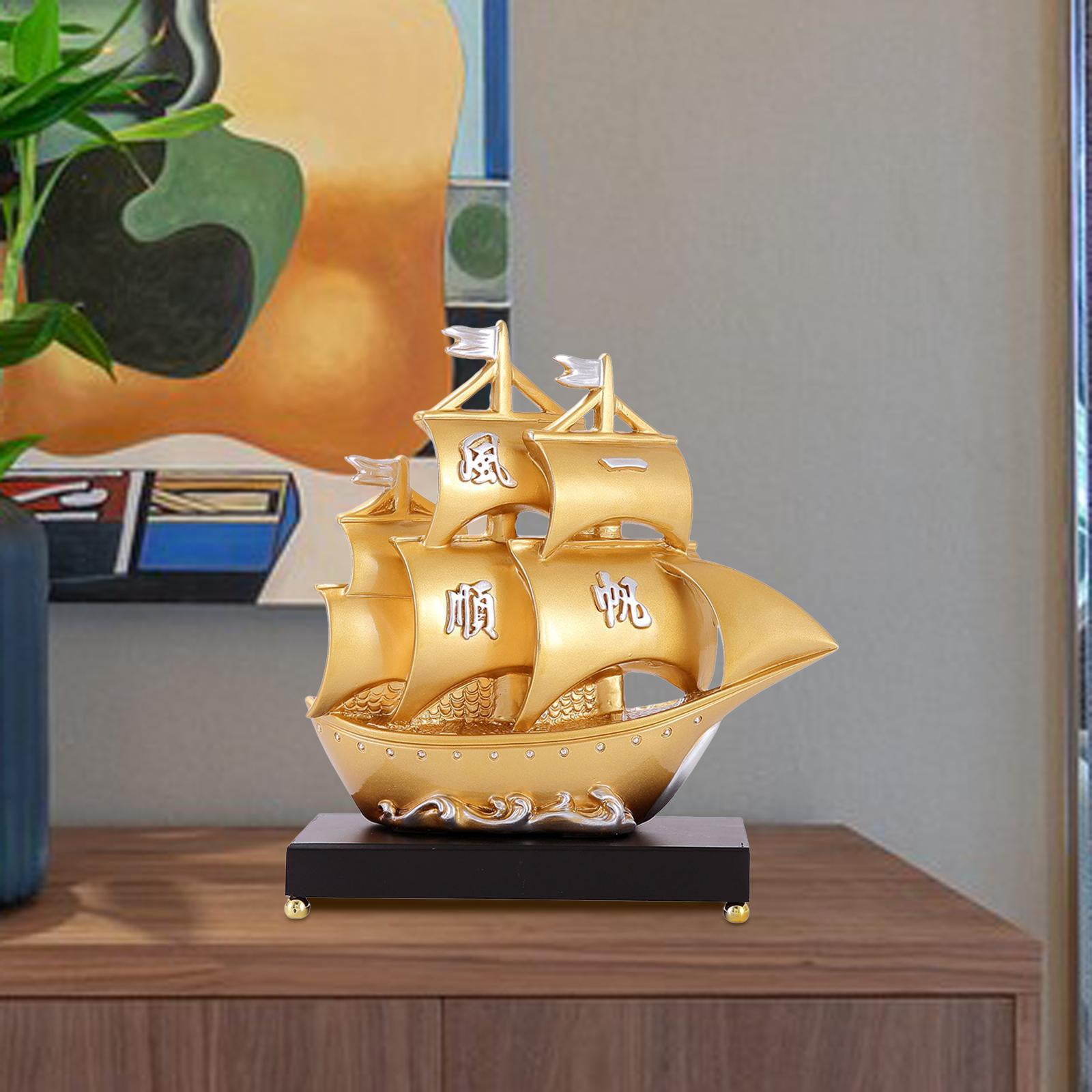Menolana Sailing Boat Figurine Sailing Ship Sculpture Resin ...