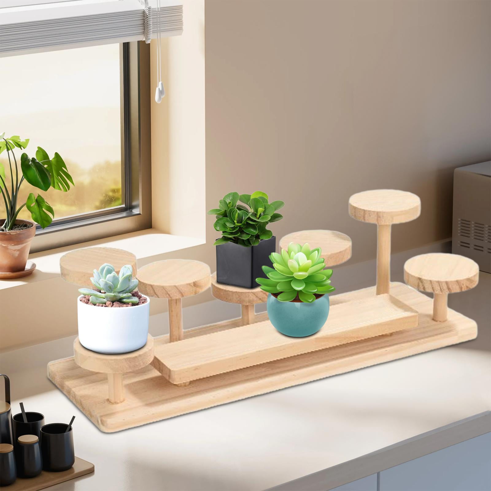 Menolana Wood Display Riser Collectibles Display Shelf Cabinet Tabletop ...