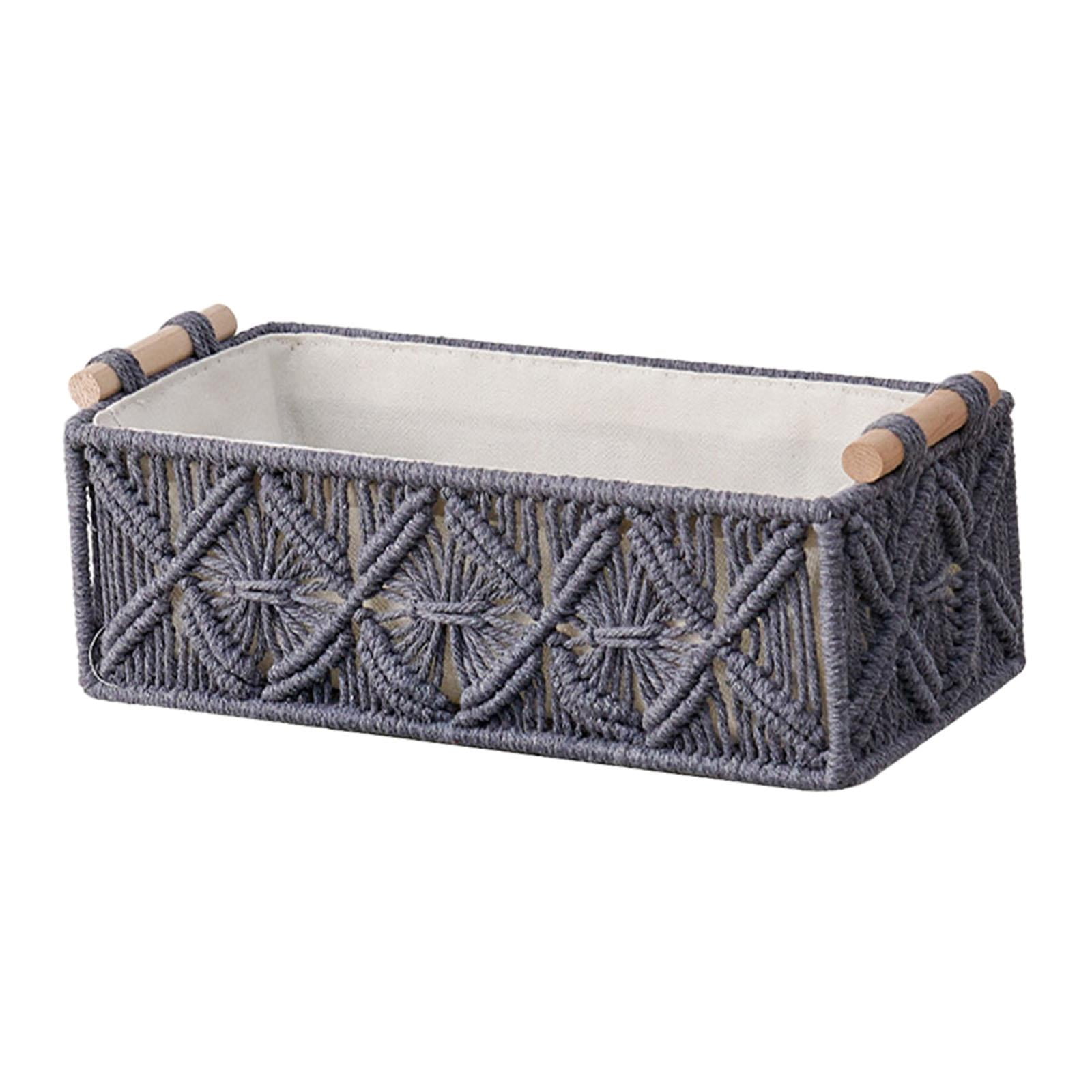 Menolana Woven Basket with Handles Cotton Rope Storage Basket Container ...