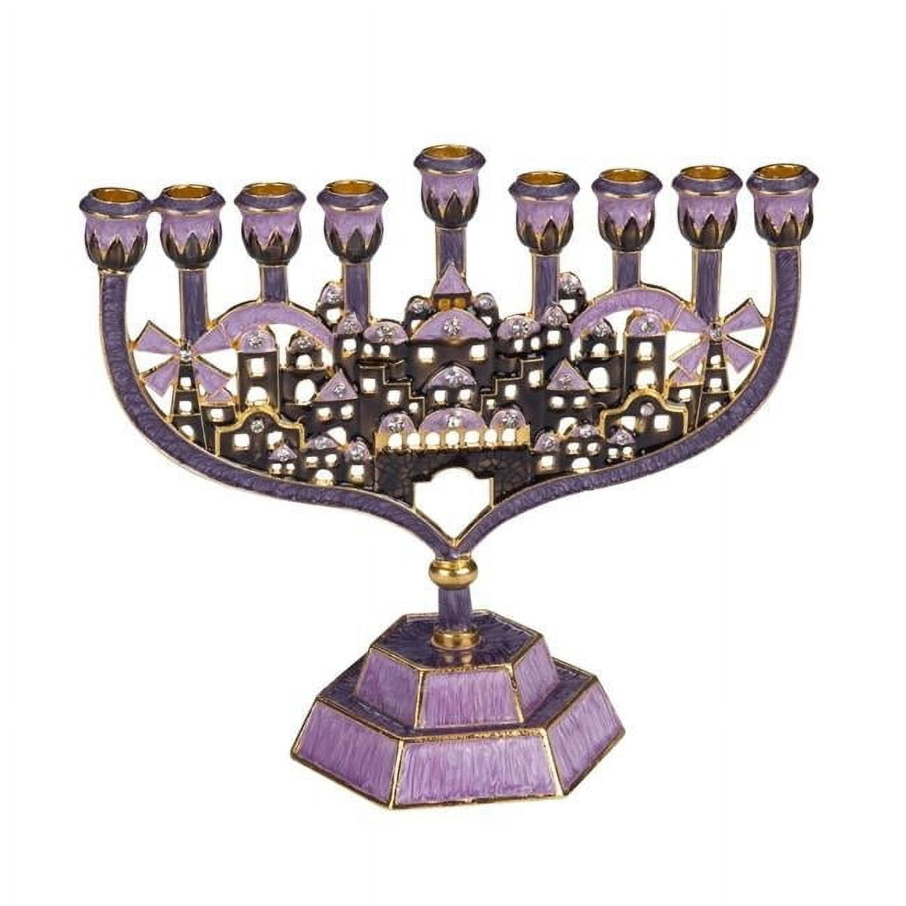 Menorah with Crystal Accents of Old Jerusalem - Plum & Brass - Walmart.com