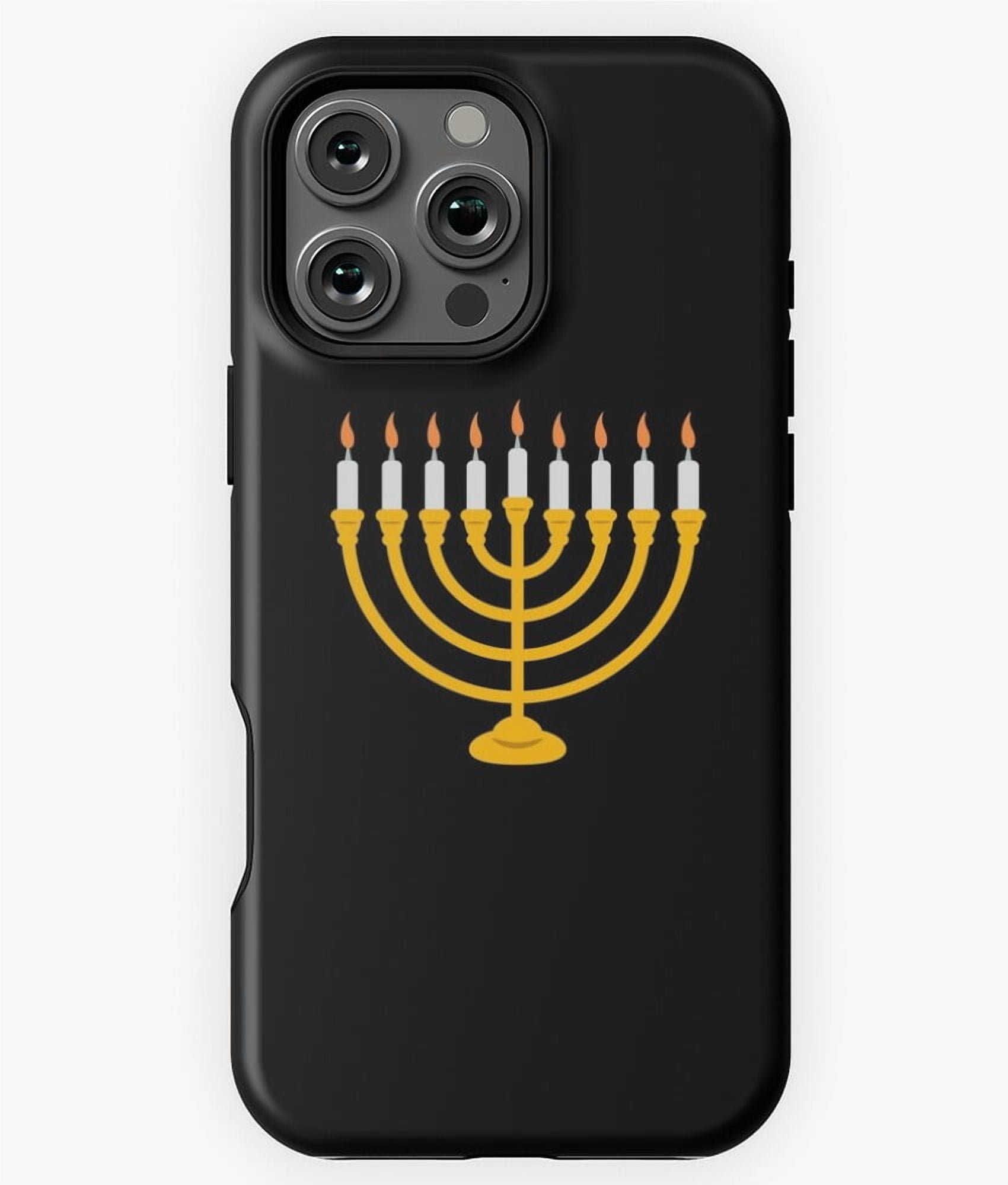 Menorah with Nine Branches Jewish Phone Case for iPhone 16 15 14 13 12 ...